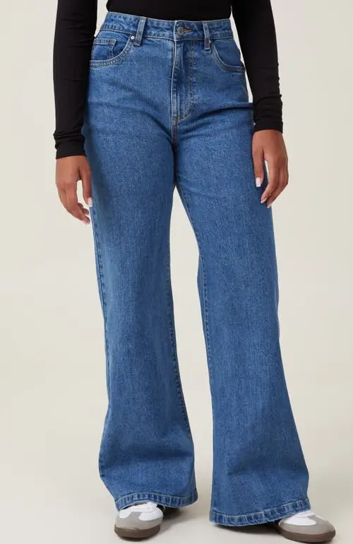 COTTON ON Curvy Stretch Wide Leg Jeans - Bells Blue