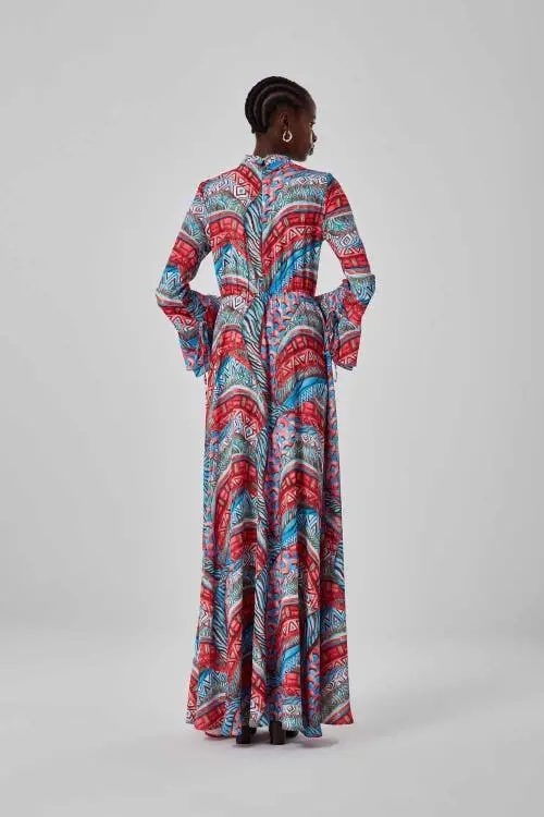 MIZALLE Embroidered Graphic Maxi Dress