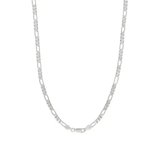 DONATELLO GIAN Sterling 3.5mm Figaro Link Necklace - Silver