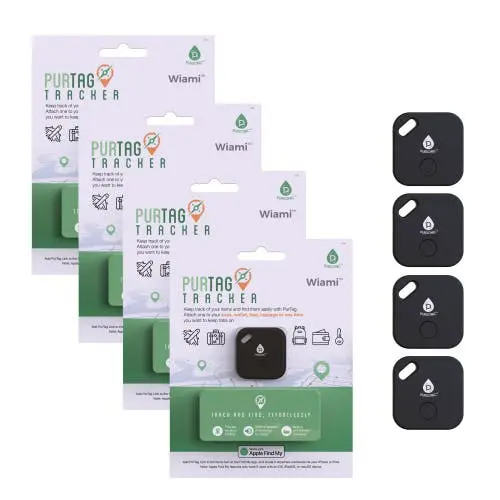 PURSONIC 4-pack Purtag Trackers - Black