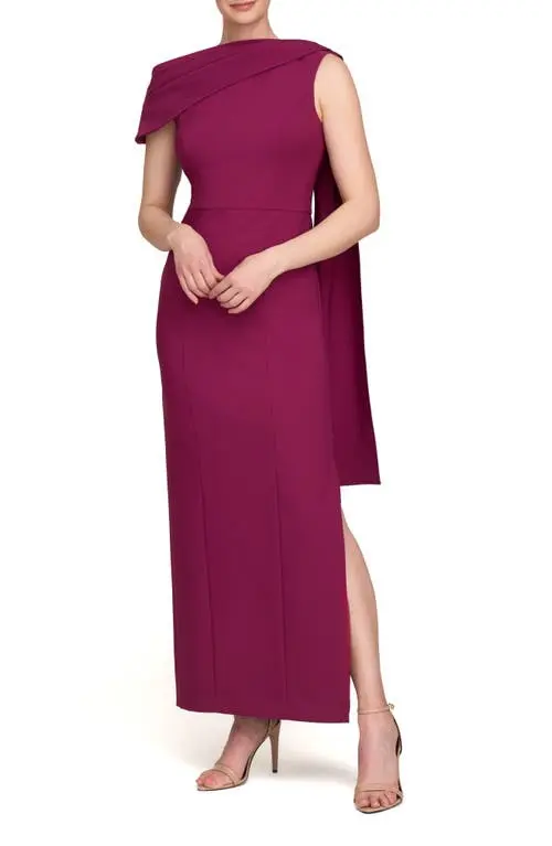 KAY UNGER Dominca Draped One-shoulder Gown