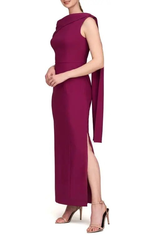 KAY UNGER Dominca Draped One-shoulder Gown