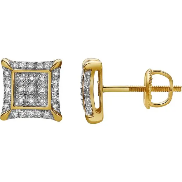LUVMYJEWELRY Diamond Earrings - 10k Yellow Gold