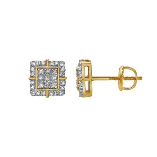 LUVMYJEWELRY Diamond Earrings - 10k Yellow Gold