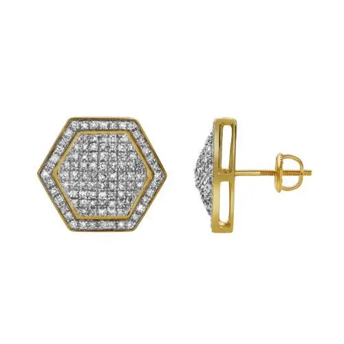 LUVMYJEWELRY Diamond Earrings - 10k Yellow Gold