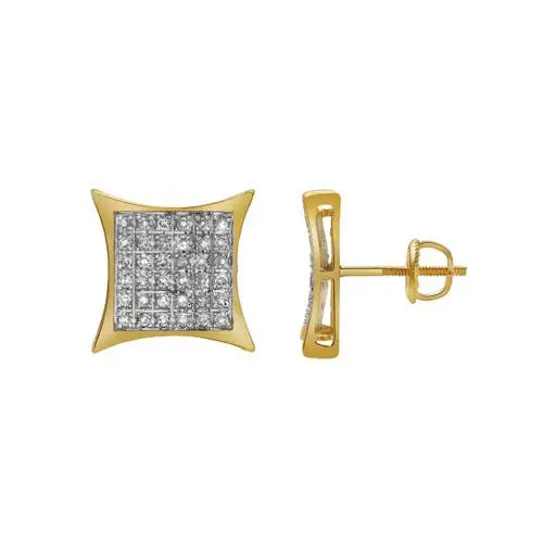 LUVMYJEWELRY Diamond Earrings - 10k Yellow Gold