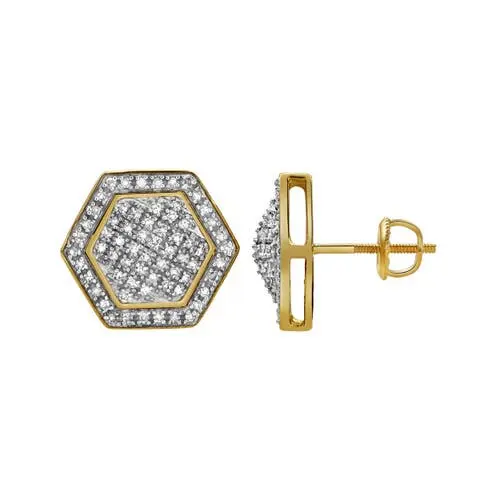 LUVMYJEWELRY Diamond Earrings - 10k Yellow Gold