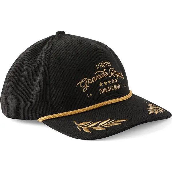 COTTON ON 5 Panel Cap - Black Cord Grande Royale