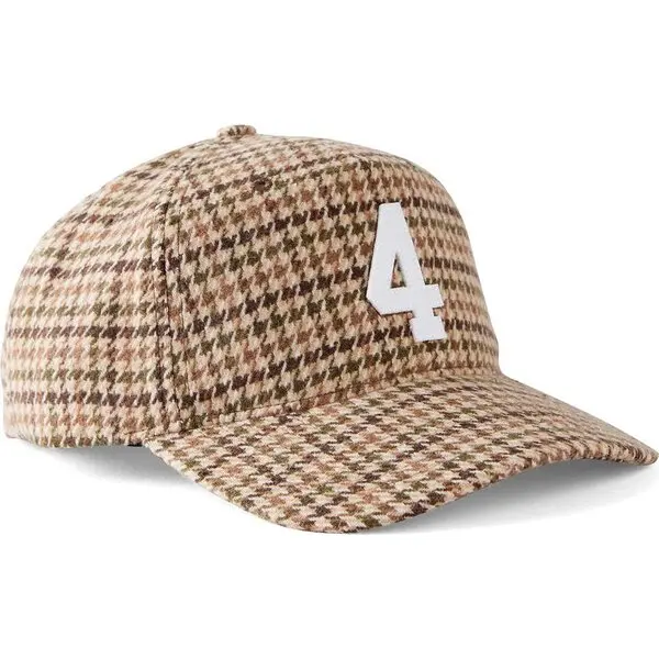 COTTON ON 5 Panel Cap - Brown Houndstooth 4