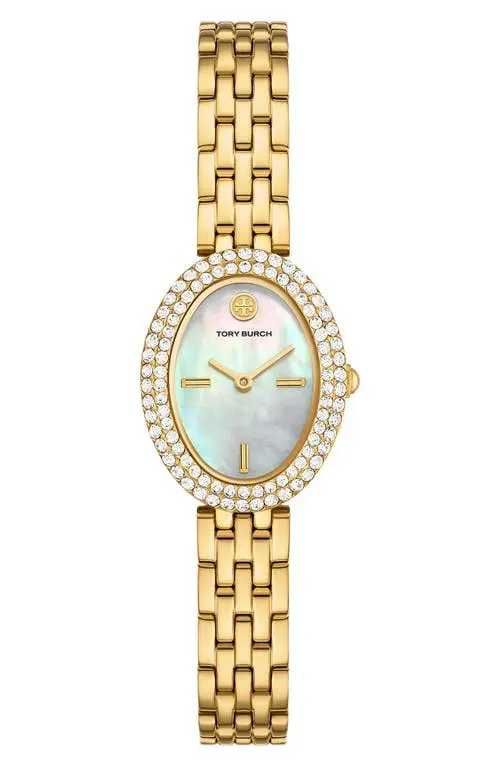 Tory Burch The Oval Two-tone Bracelet Watch - Gold