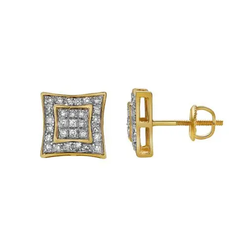 LUVMYJEWELRY Diamond Earrings - 10k Yellow Gold