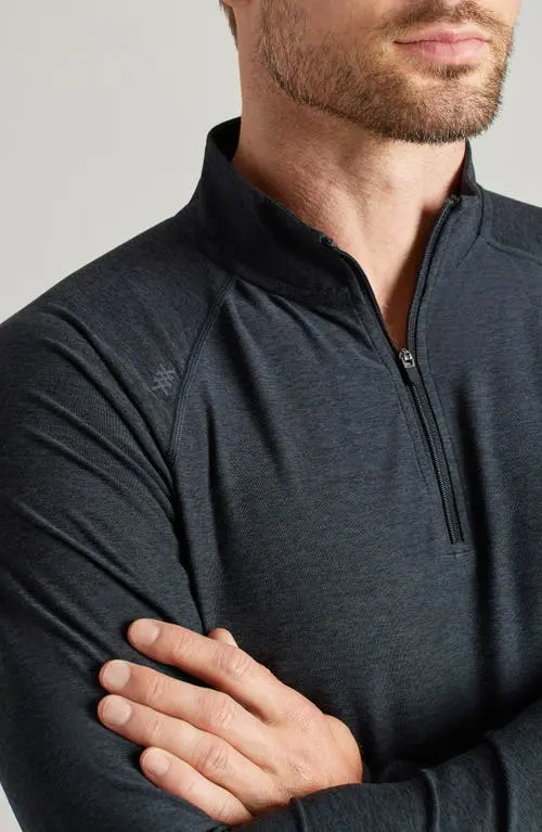 RHONE Atmosphere Midweight Quarter Zip Pullover - True Black