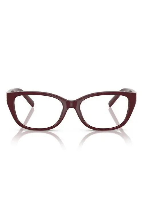 Tiffany & Co. 54mm Pillow Optical Eyeglasses - Burgundy