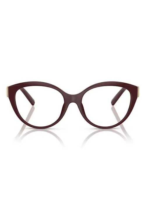 Tiffany & Co. 52mm Cat Eye Optical Glasses - Burgundy