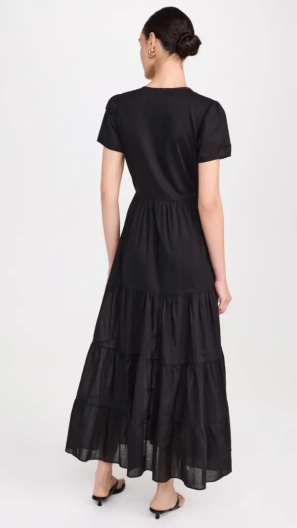 Playa Lucila Button Maxi Dress - Black
