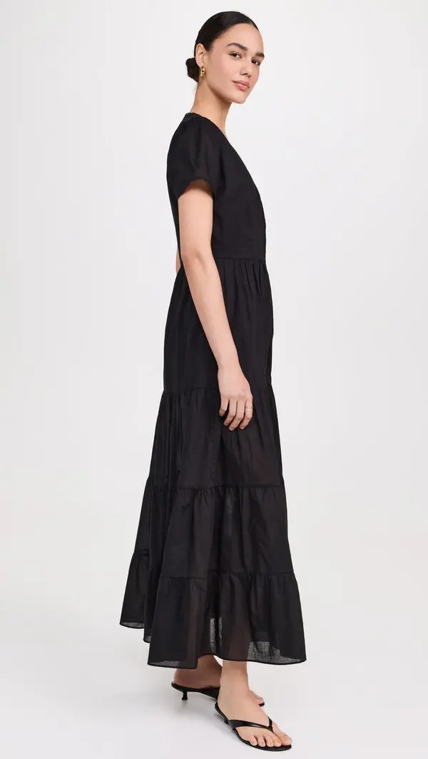 Playa Lucila Button Maxi Dress - Black