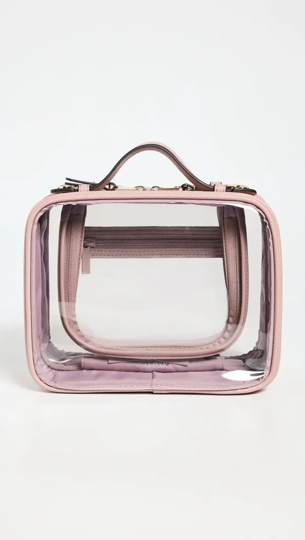 CALPAK Medium Clear Cosmetics Case - Mauve