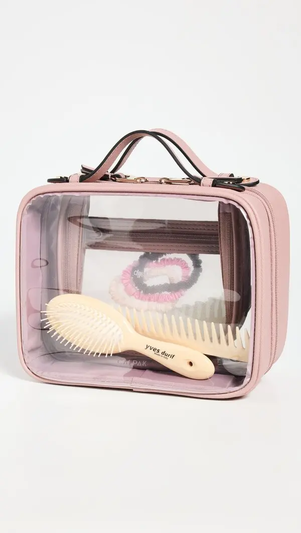 CALPAK Medium Clear Cosmetics Case - Mauve