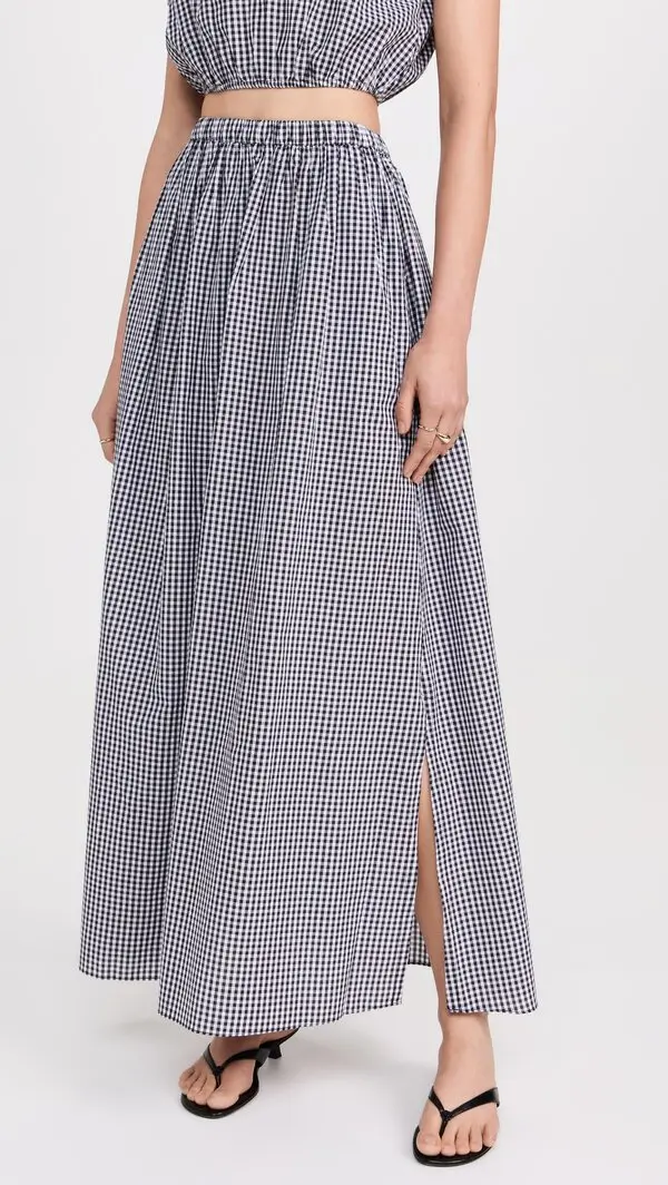 Playa Lucila Maxi Skirt - Black Gingham