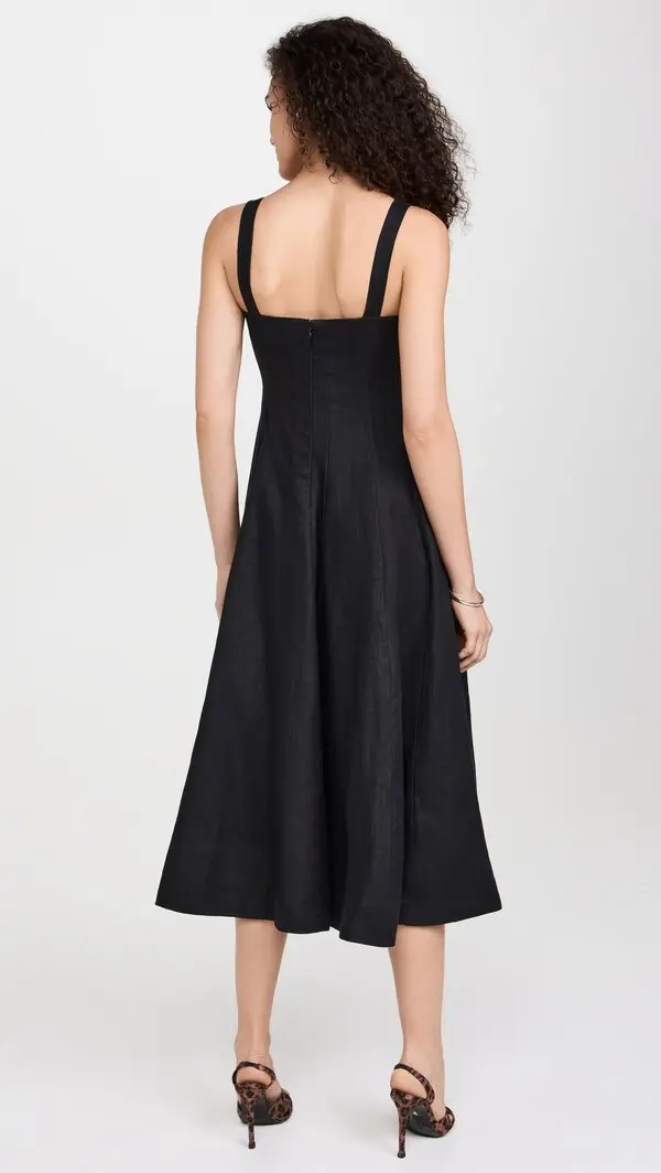 Faithfull The Brand Corbiere Linen Dress - Black