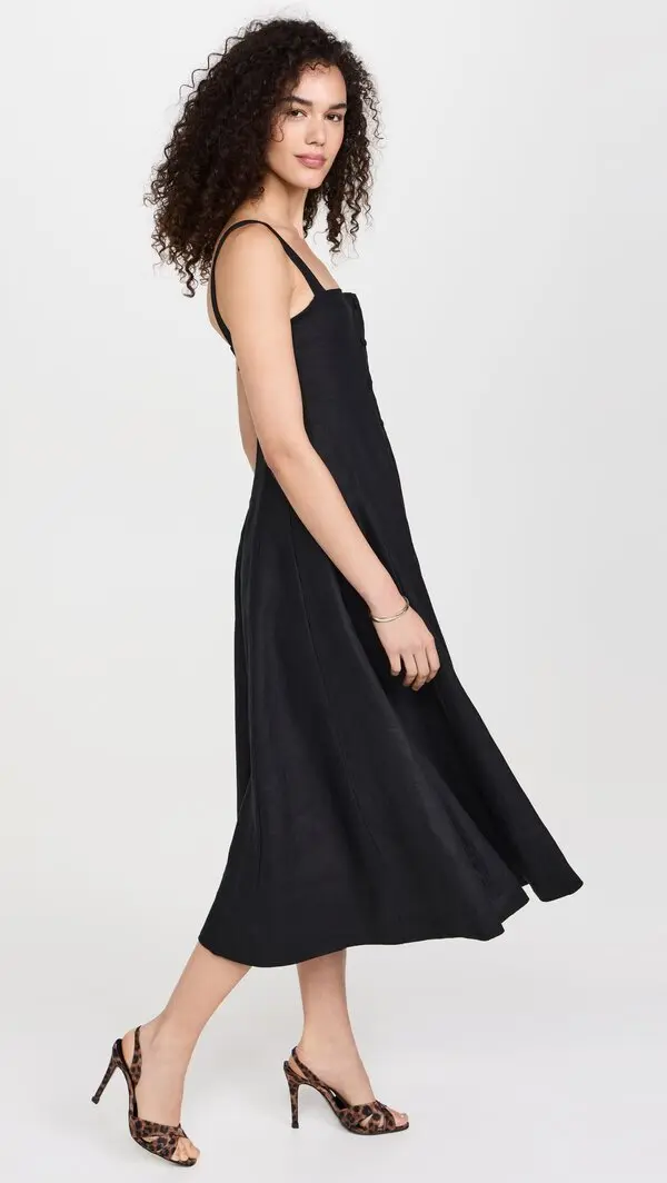 Faithfull The Brand Corbiere Linen Dress - Black