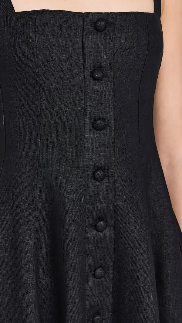 Faithfull The Brand Corbiere Linen Dress - Black