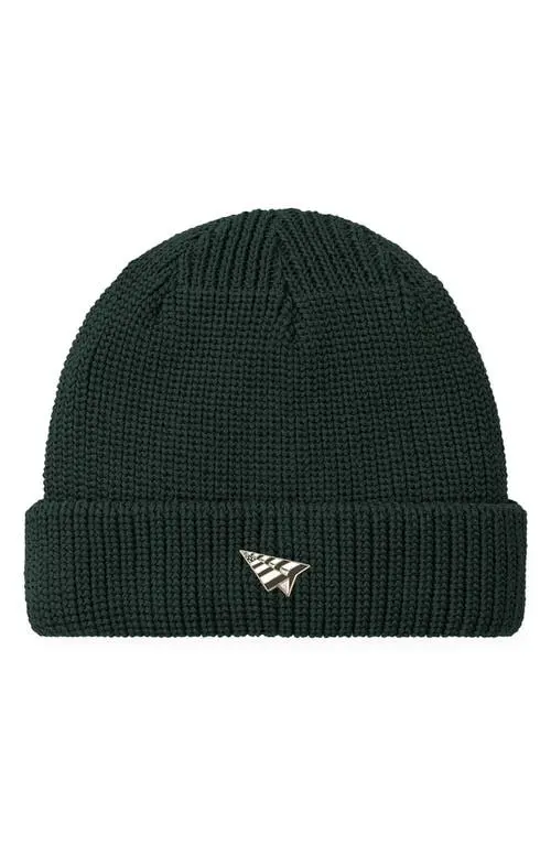 PAPER PLANES Wharfman Rib Beanie - Dark Green