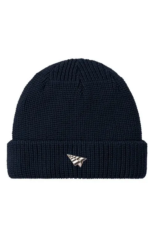 PAPER PLANES Wharfman Rib Beanie - Navy