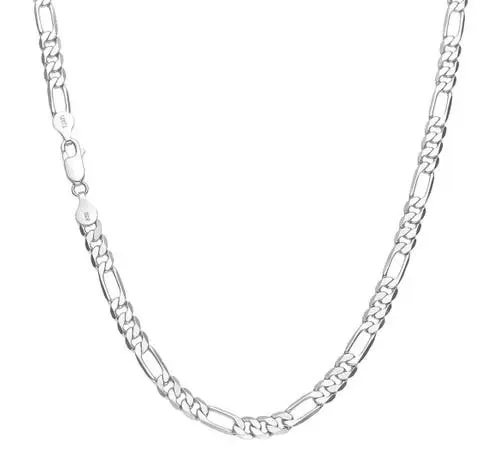 DONATELLO GIAN Name 5mm Sterling Figaro Link Necklace - Silver