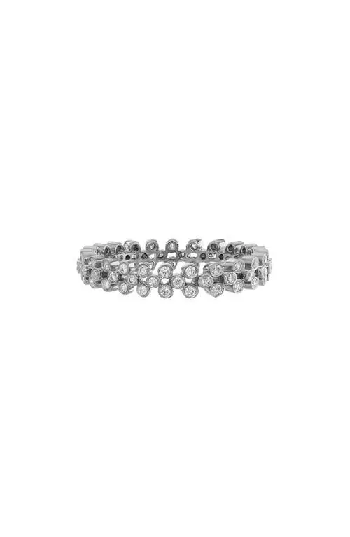 Sethi Couture Clover Diamond Bezel Ring - White Gold