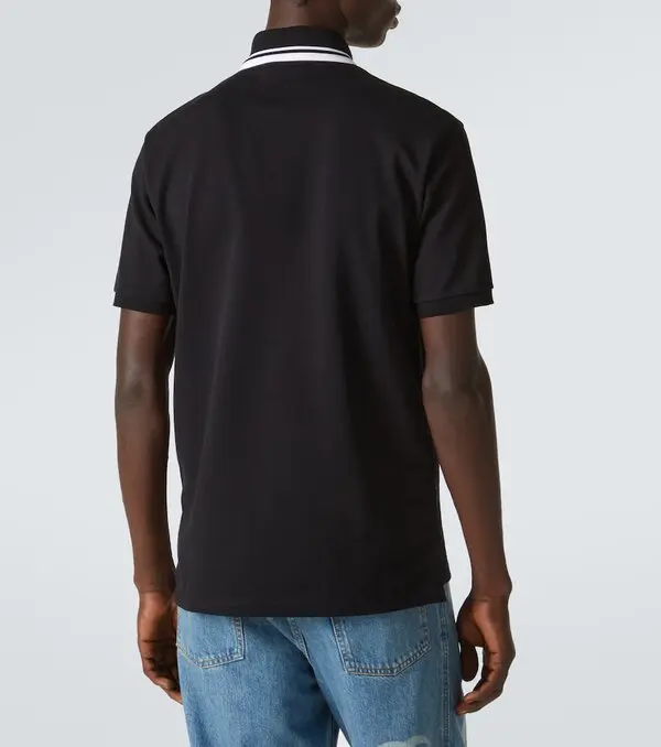 Gucci Gg Web Cotton-blend Polo Shirt - Black