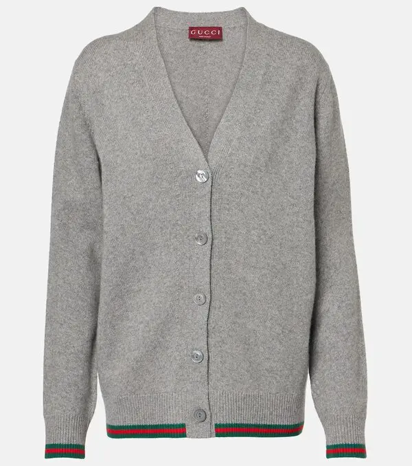 Gucci Web Wool And Cashmere Cardigan