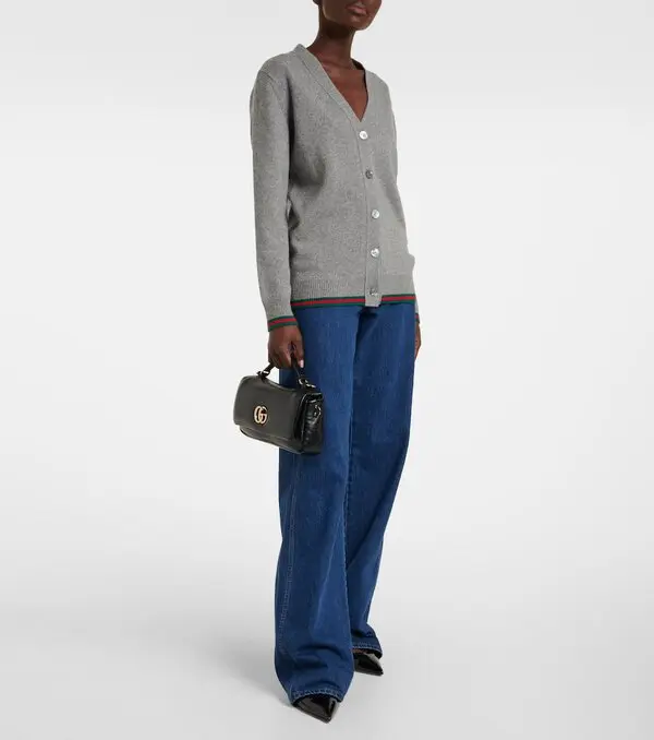 Gucci Web Wool And Cashmere Cardigan