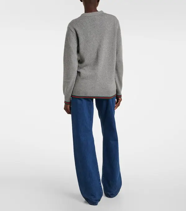 Gucci Web Wool And Cashmere Cardigan