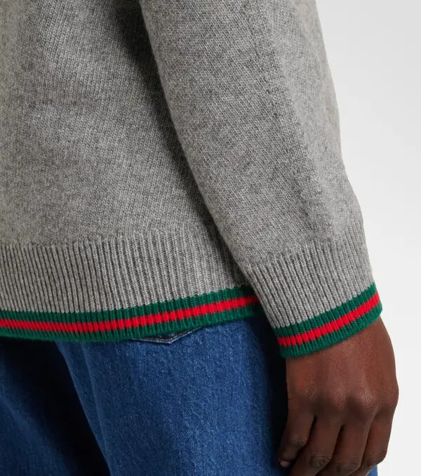 Gucci Web Wool And Cashmere Cardigan
