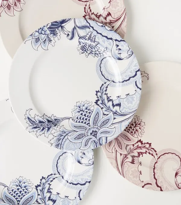 Etro Bloom Set Of 2 Porcelain Charger Plates - Blue