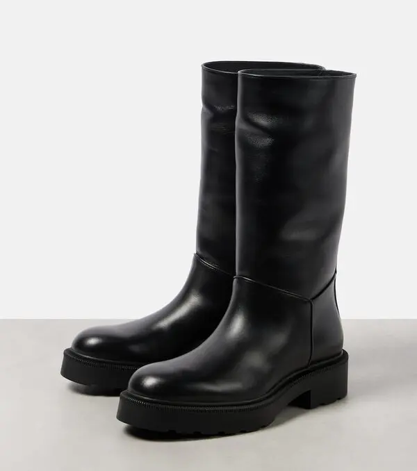 THE ROW Nobilis Tr Leather Boots - Black