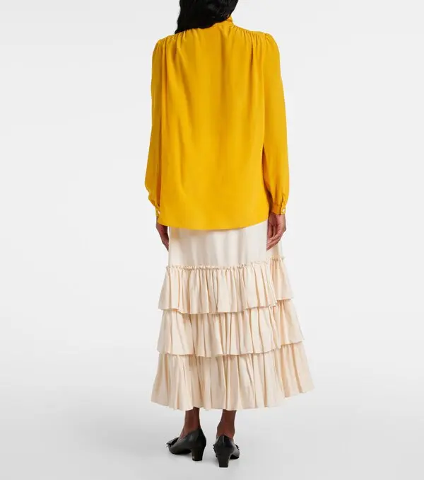Valentino Garavani Crêpe De Chine Shirt - Yellow