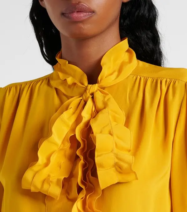 Valentino Garavani Crêpe De Chine Shirt - Yellow
