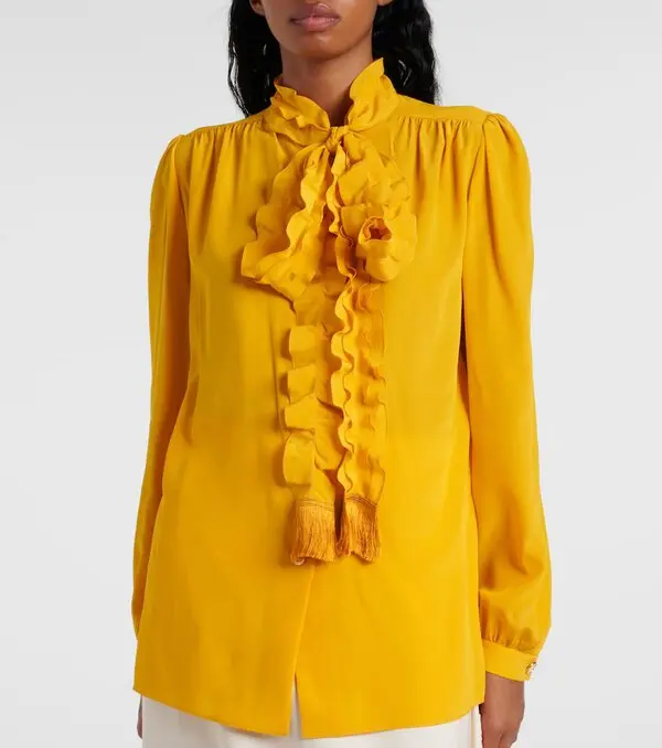Valentino Garavani Crêpe De Chine Shirt - Yellow