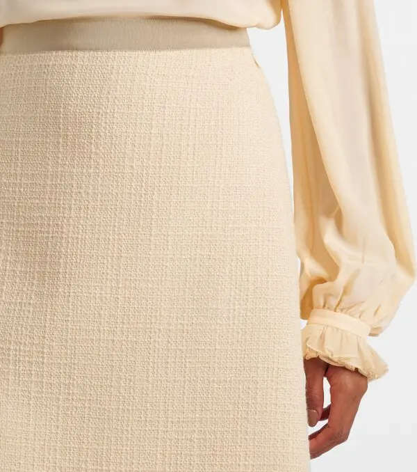 Valentino Garavani Mossi Wool-blend Tweed Midi Skirt