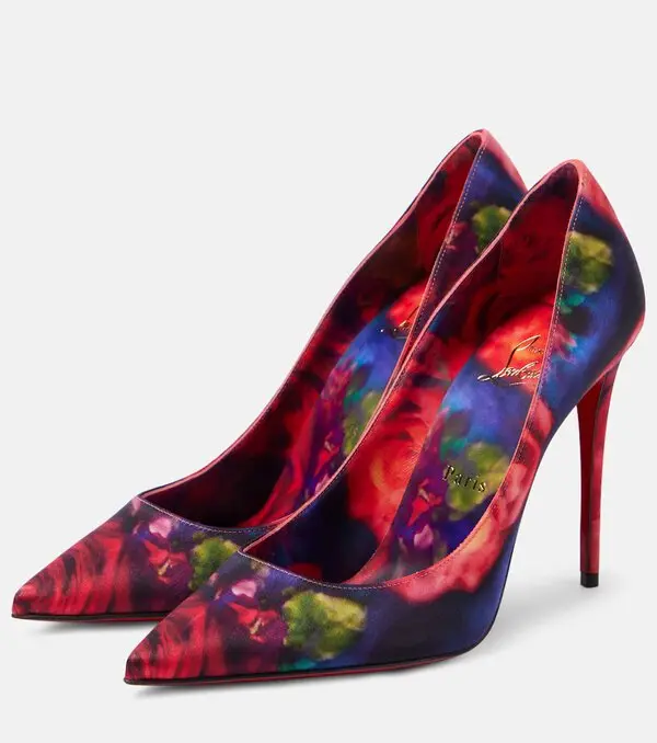 CHRISTIAN LOUBOUTIN Kate 100 Floral Pumps - Multicoloured