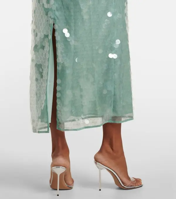 Staud Casey Strapless Maxi Dress - Blue