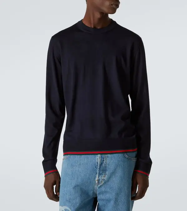 Gucci Web Wool Sweater - Blue