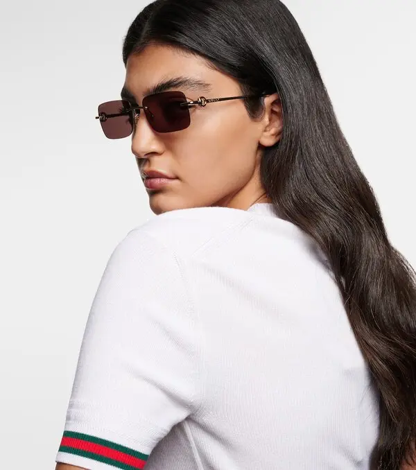 Gucci Horsebit Rectangle Sunglasses