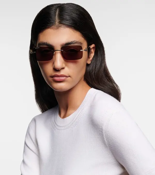 Gucci Horsebit Rectangle Sunglasses