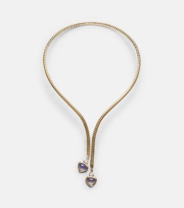 Marina B Trisolina 18kt Necklace With Blue Chalcedony And Diamonds - Gold