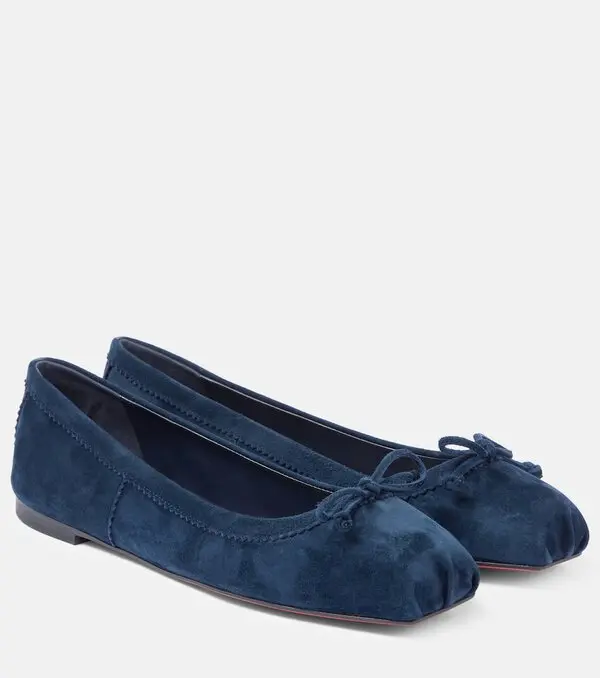CHRISTIAN LOUBOUTIN Mamadrague Suede Ballet Flats - Blue