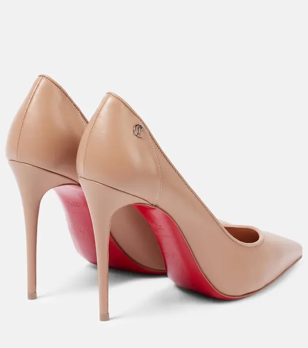 CHRISTIAN LOUBOUTIN Sporty Kate 100 Leather Pumps - Beige