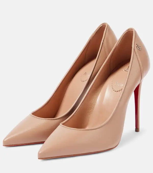 CHRISTIAN LOUBOUTIN Sporty Kate 100 Leather Pumps - Beige